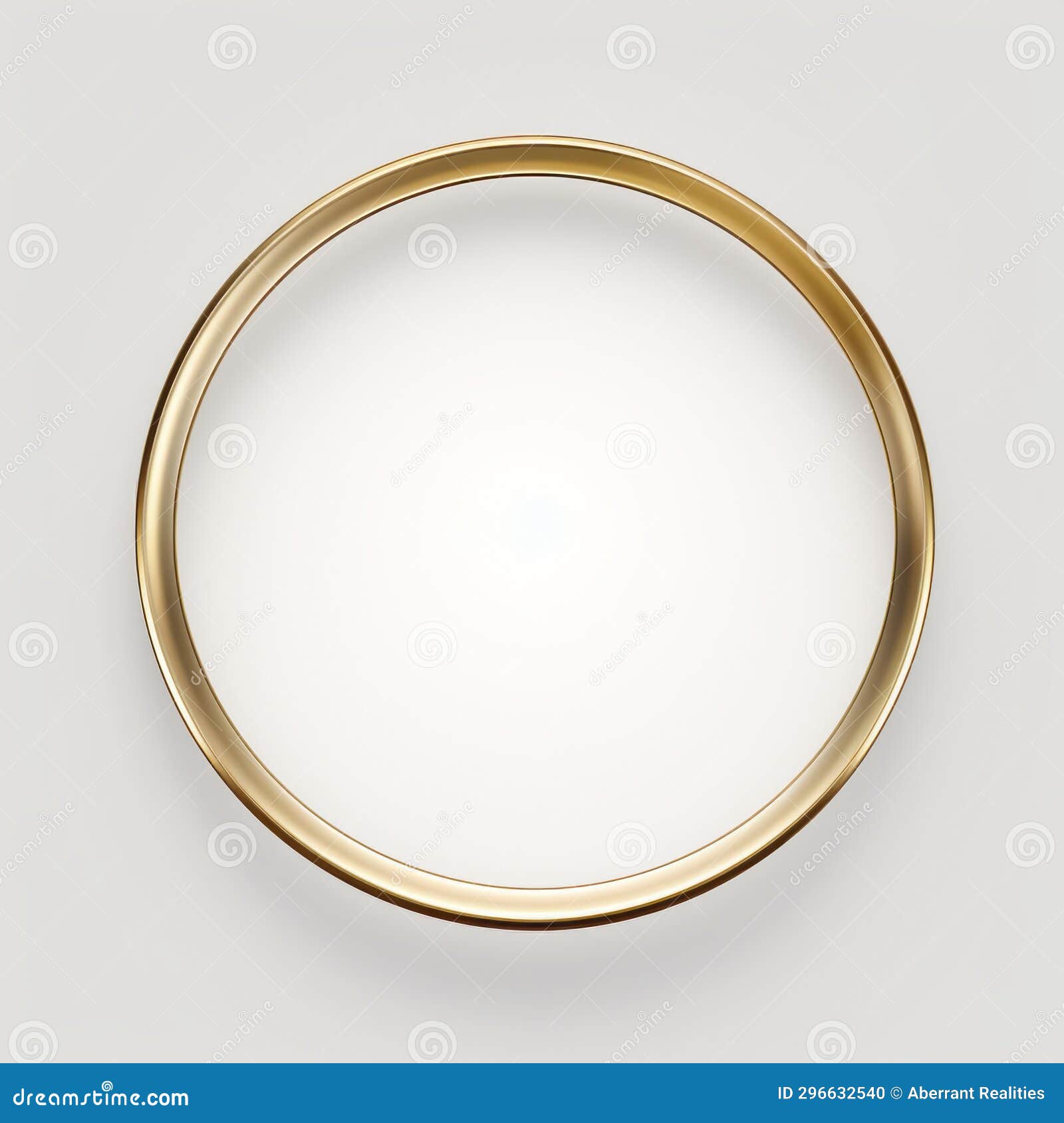 An Empty Gold Ring on a White Background Stock Illustration ...
