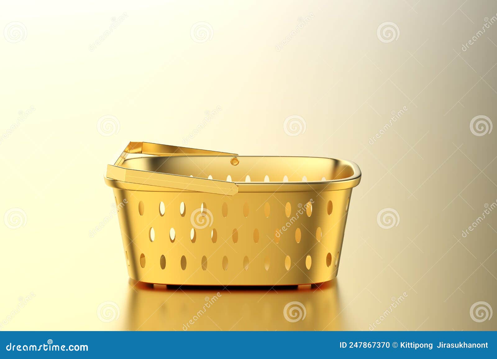 Empty Golden Basket on Gold Background Stock Illustration ...