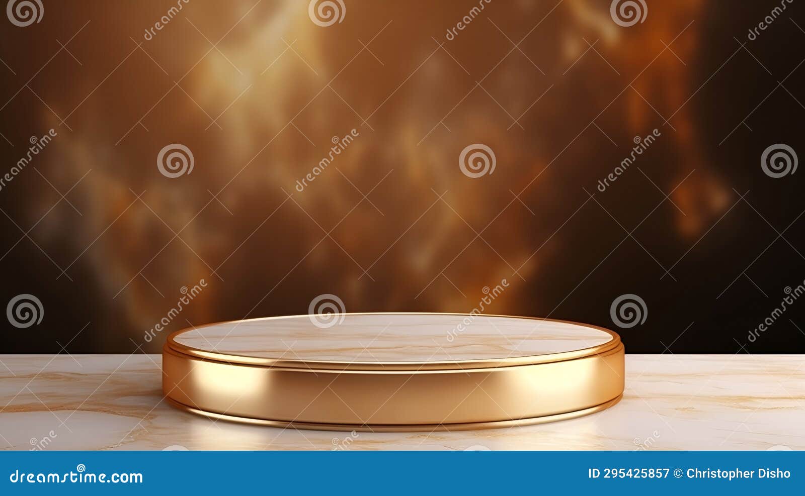 Empty Golden Color Glowing Product Display Advertisement Background a ...