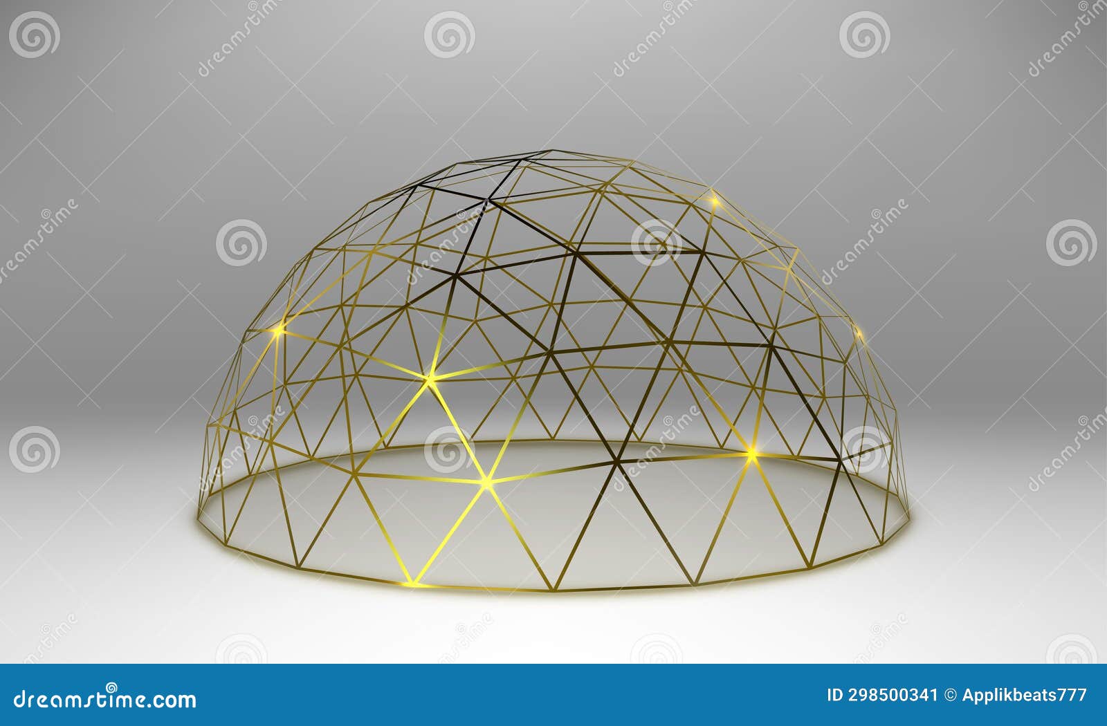 Empty Golden Dome. Vector Abstract Spherical Cage Stock Vector ...