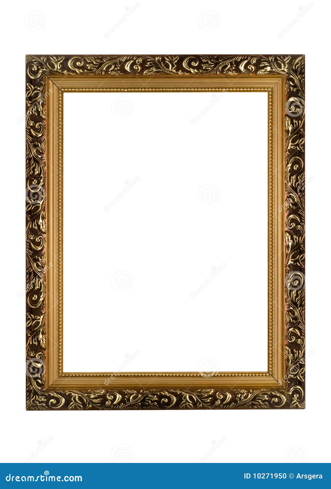 Empty Golden Frame On Wall Stock Image | CartoonDealer.com #114562735