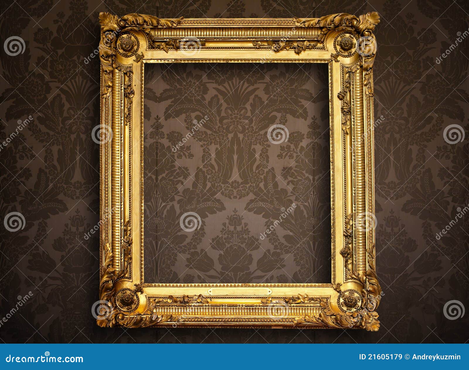 Empty Golden Frame On Old Paper Background Royalty-Free Stock Image ...