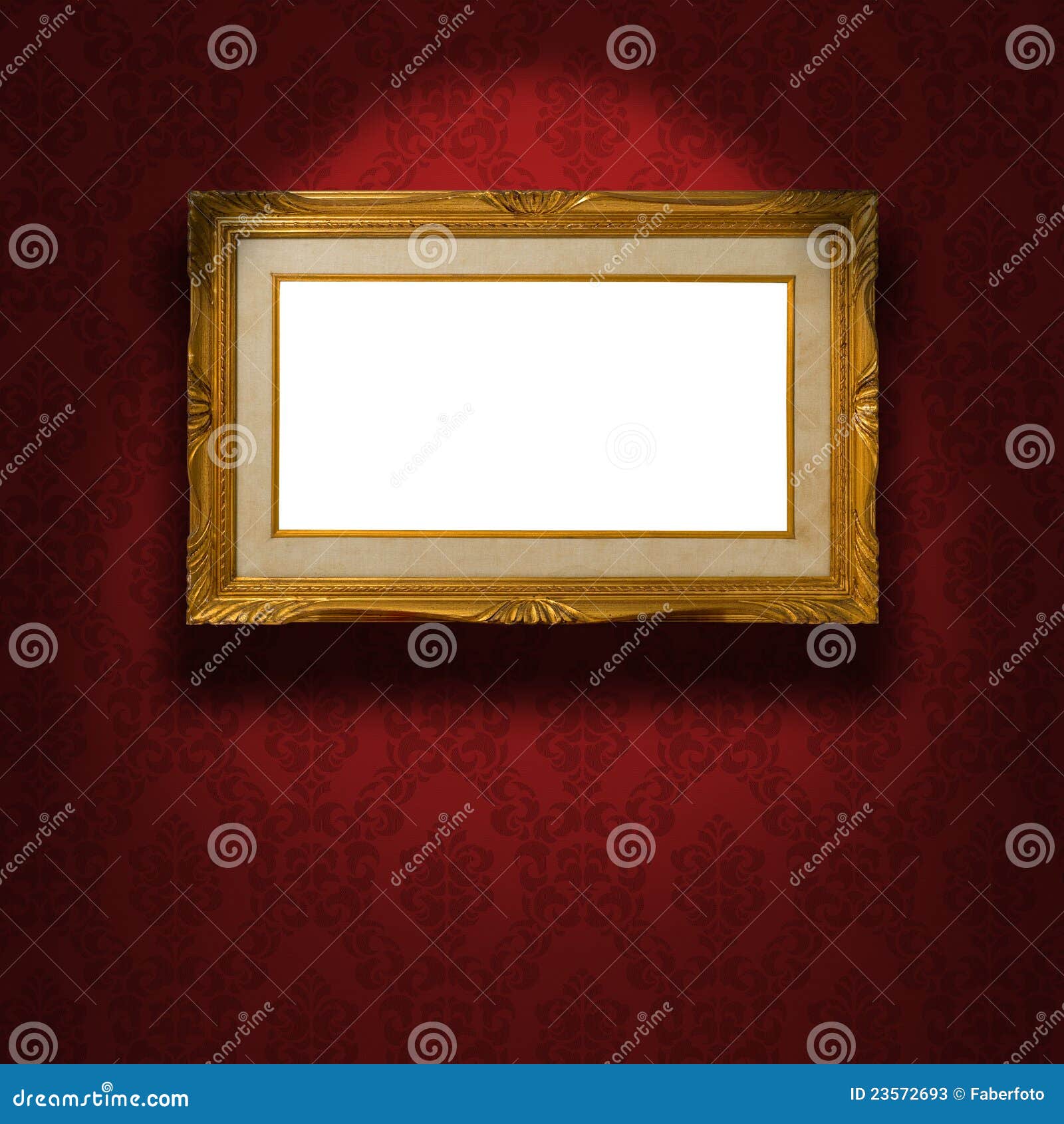 Empty Golden Frame On Wall Stock Image | CartoonDealer.com #114562735