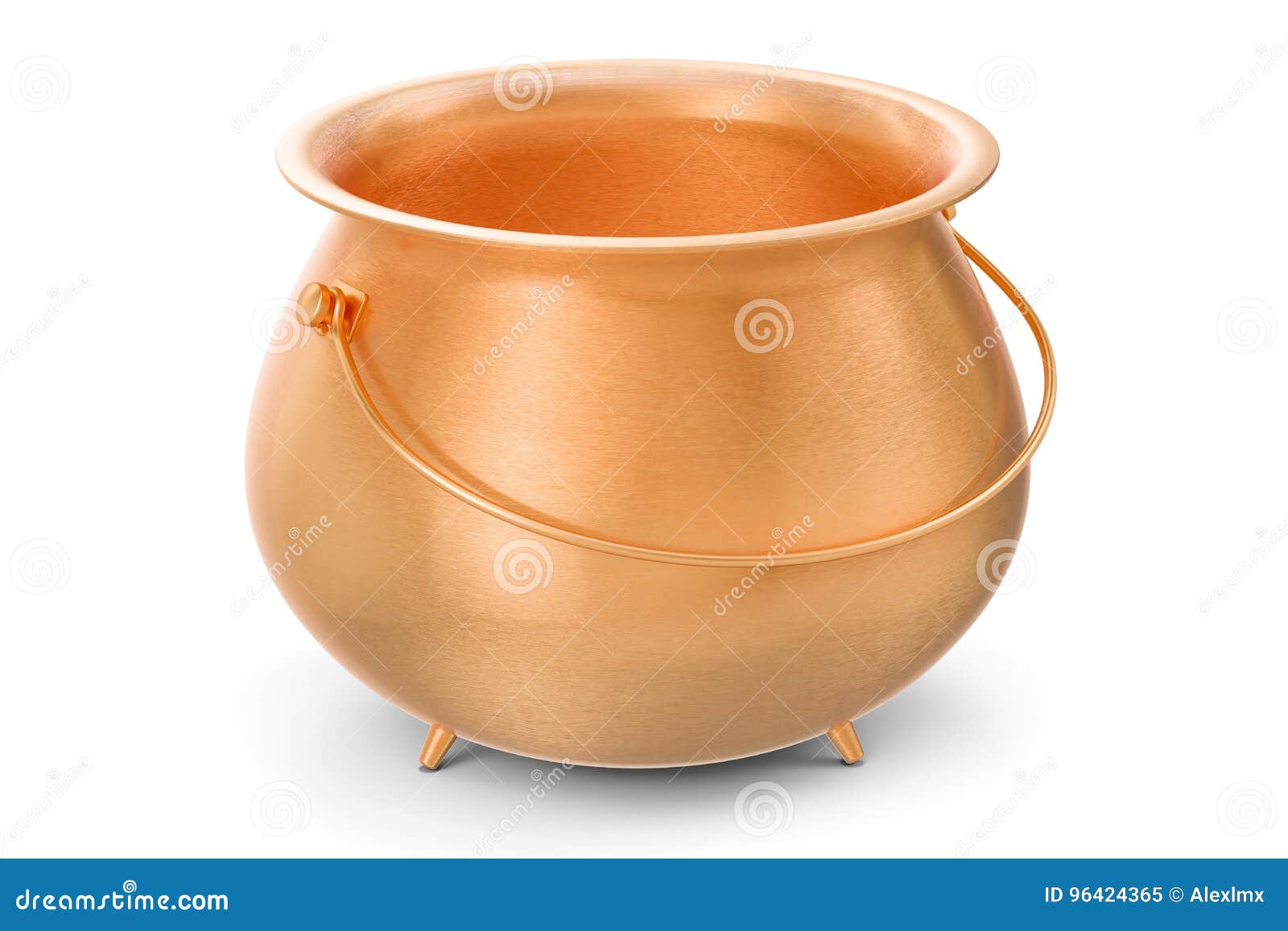 Empty Golden Pot, 3D Rendering Stock Illustration - Illustration of ...