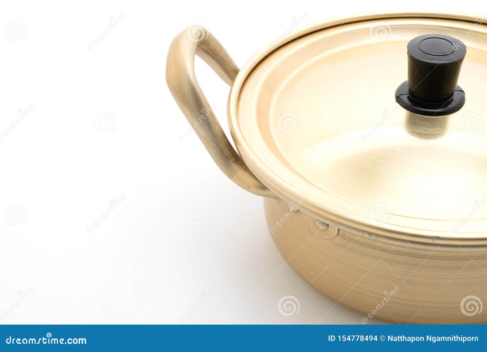 Empty Golden Pot in Korean Style Stock Photo - Image of copy, brown ...