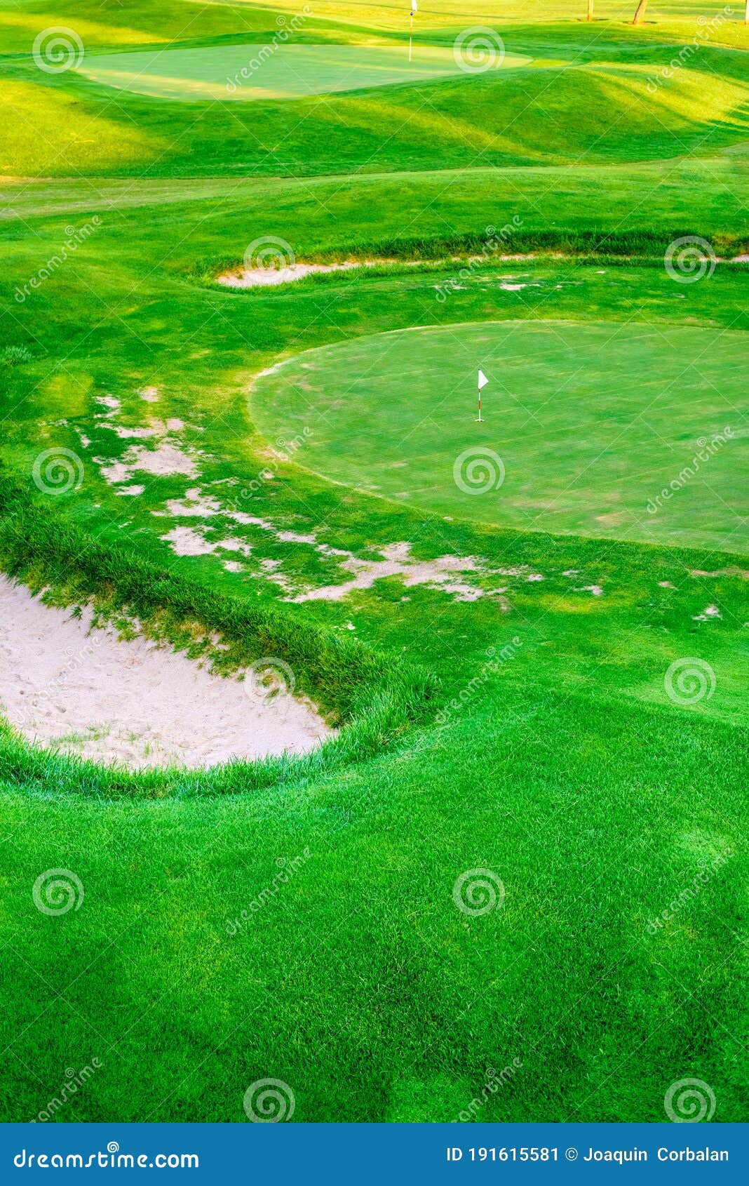 An Empty Golf Course Green a Little Run Down Stock Image - Image of ...