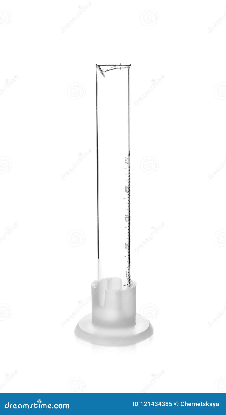 Empty Graduated Cylinder on White Background. Stock Image - Image of ...