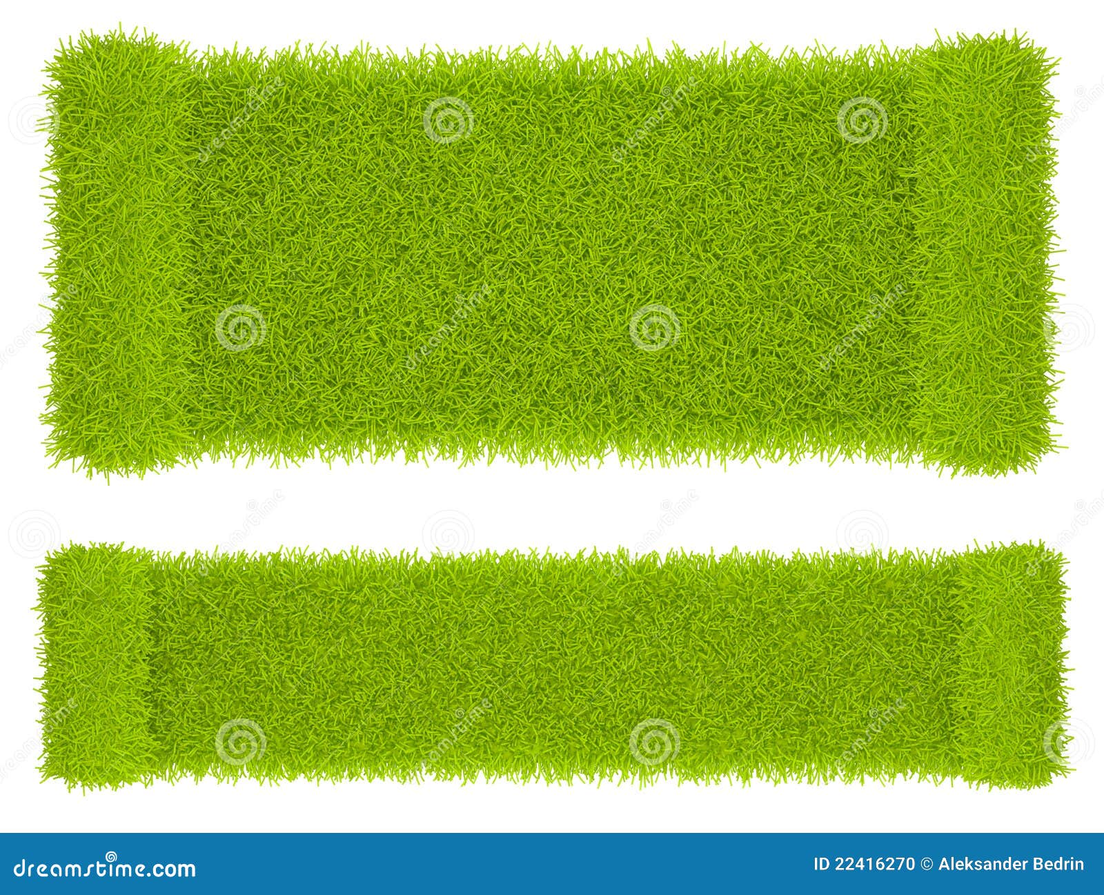 Empty Grass Blank. Abstract Shape 3D. Isolated Stock Illustration ...