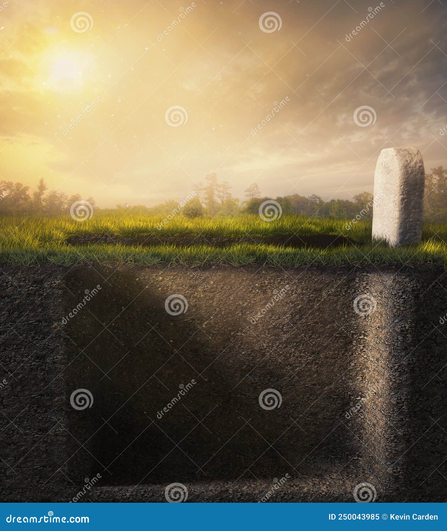 Empty grave stock image. Image of grave, landscape, field - 250043985