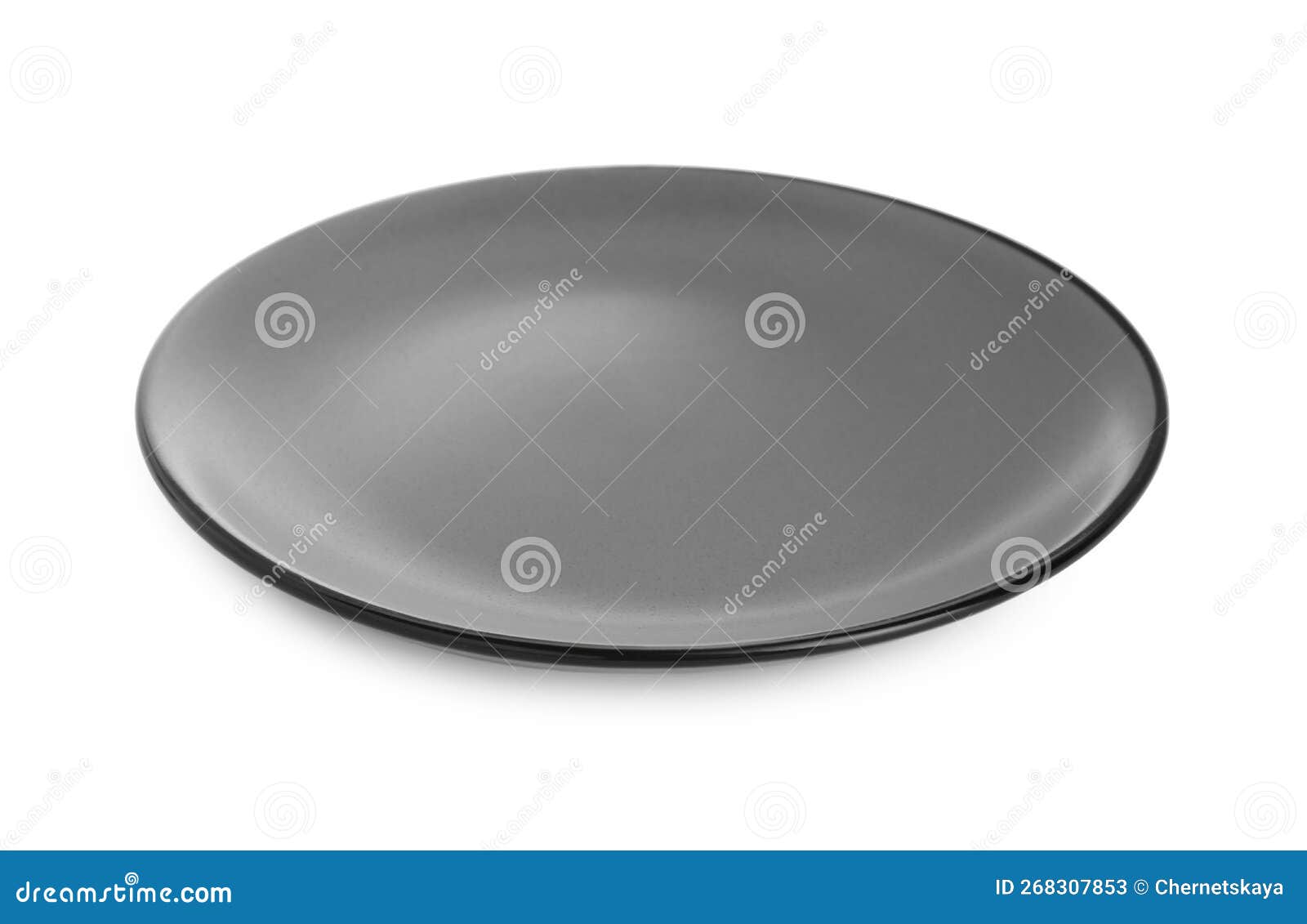 Empty Gray Ceramic Plate Isolated on White Stock Image - Image of ...