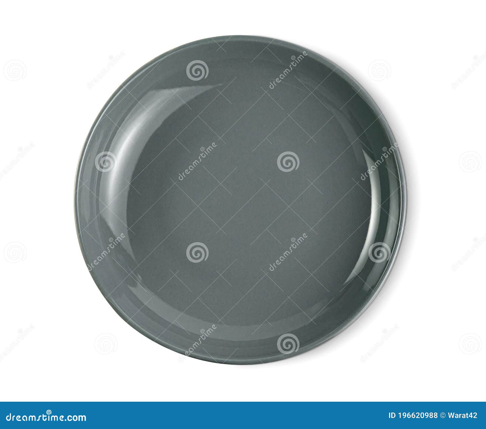 Empty Gray Ceramic Plate Isolated on White Background ,include Clipping ...