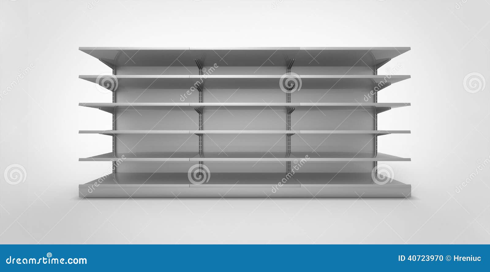 Empty Gray Retail Shelves on a Plain Background Stock Illustration ...