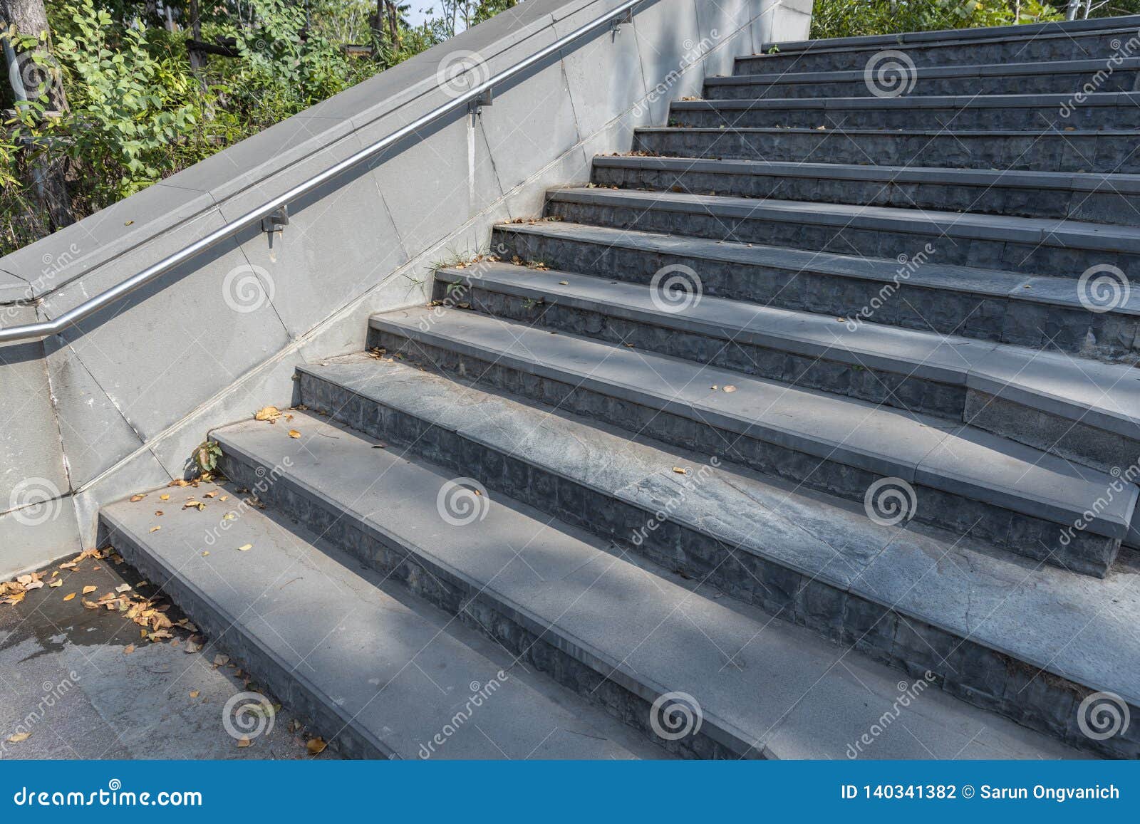 Empty Gray Steps Stair at Park Stock Photo - Image of rock, marble ...