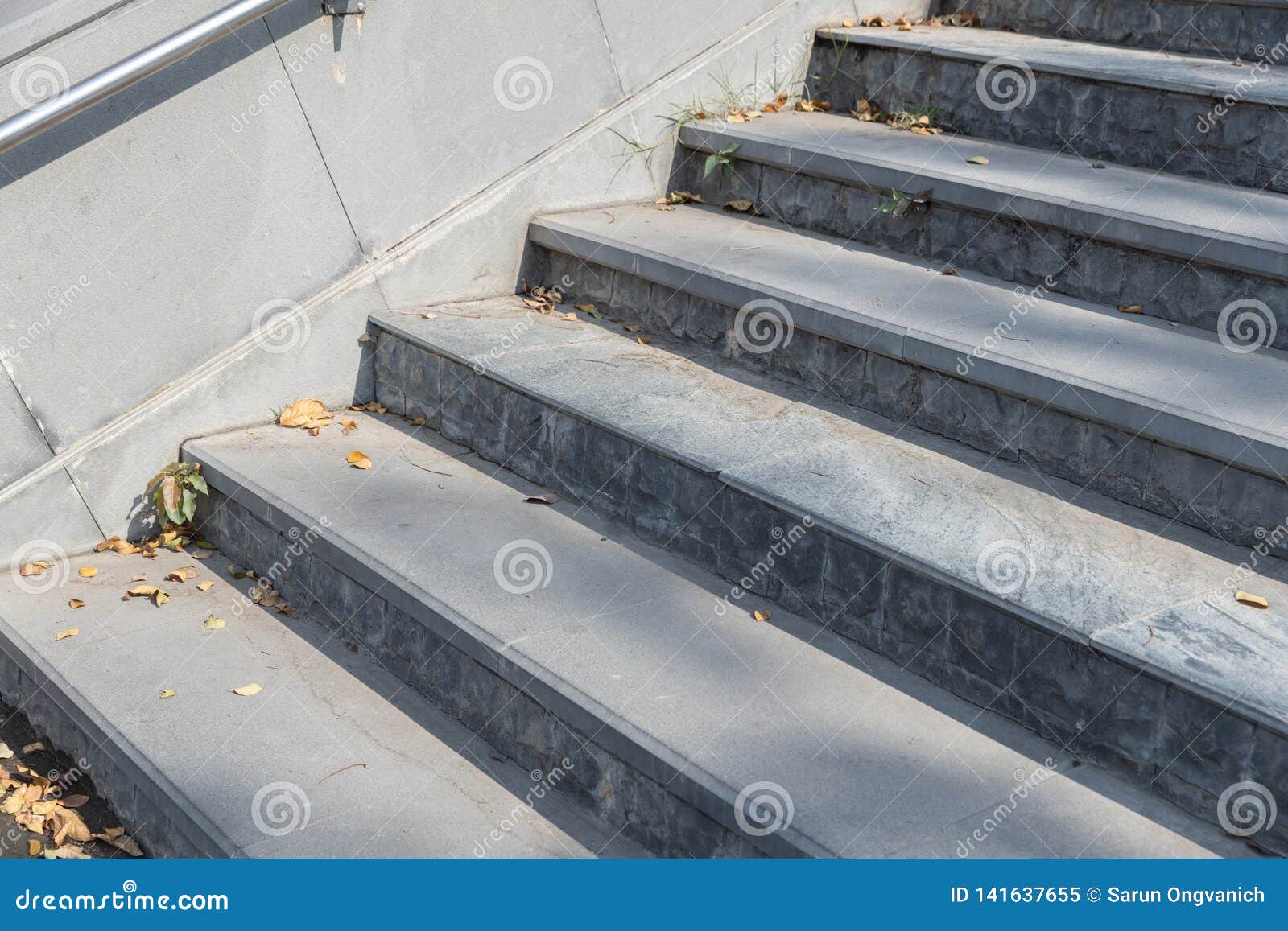 Empty Gray Steps Stair at Park Stock Image - Image of park, design ...