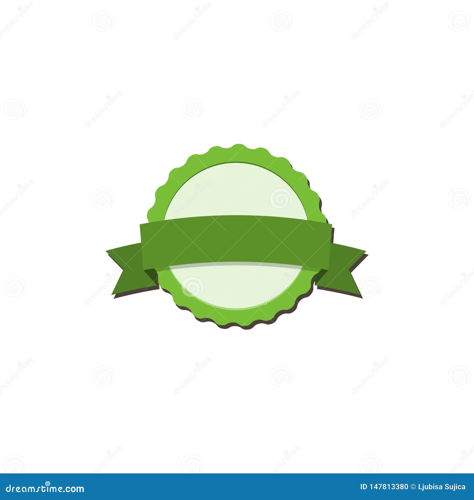 Green Award Ribbon Icon Vector Illustration | CartoonDealer.com #140301170