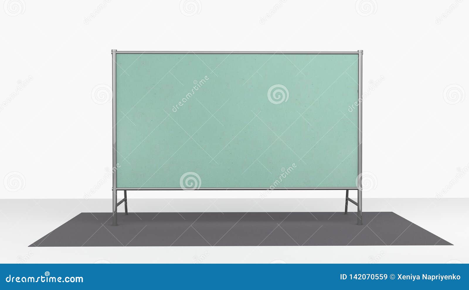 Empty Green Board. 3d Image. Isolated White Background Stock Image ...