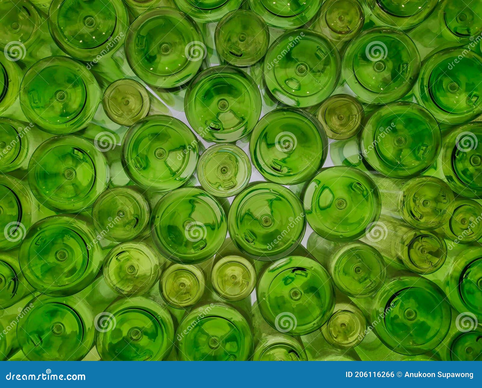 Empty Green Bottle Bottom Pattern Stock Photo - Image of circle ...