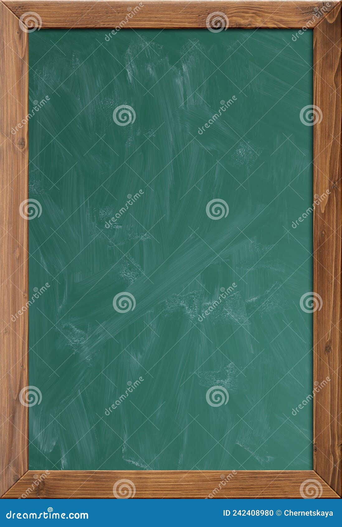 Empty Green Chalkboard As Background. School Time Stock Photo - Image ...