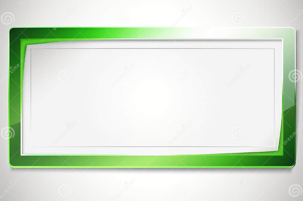 An Empty Green Frame on a White Background Stock Illustration ...