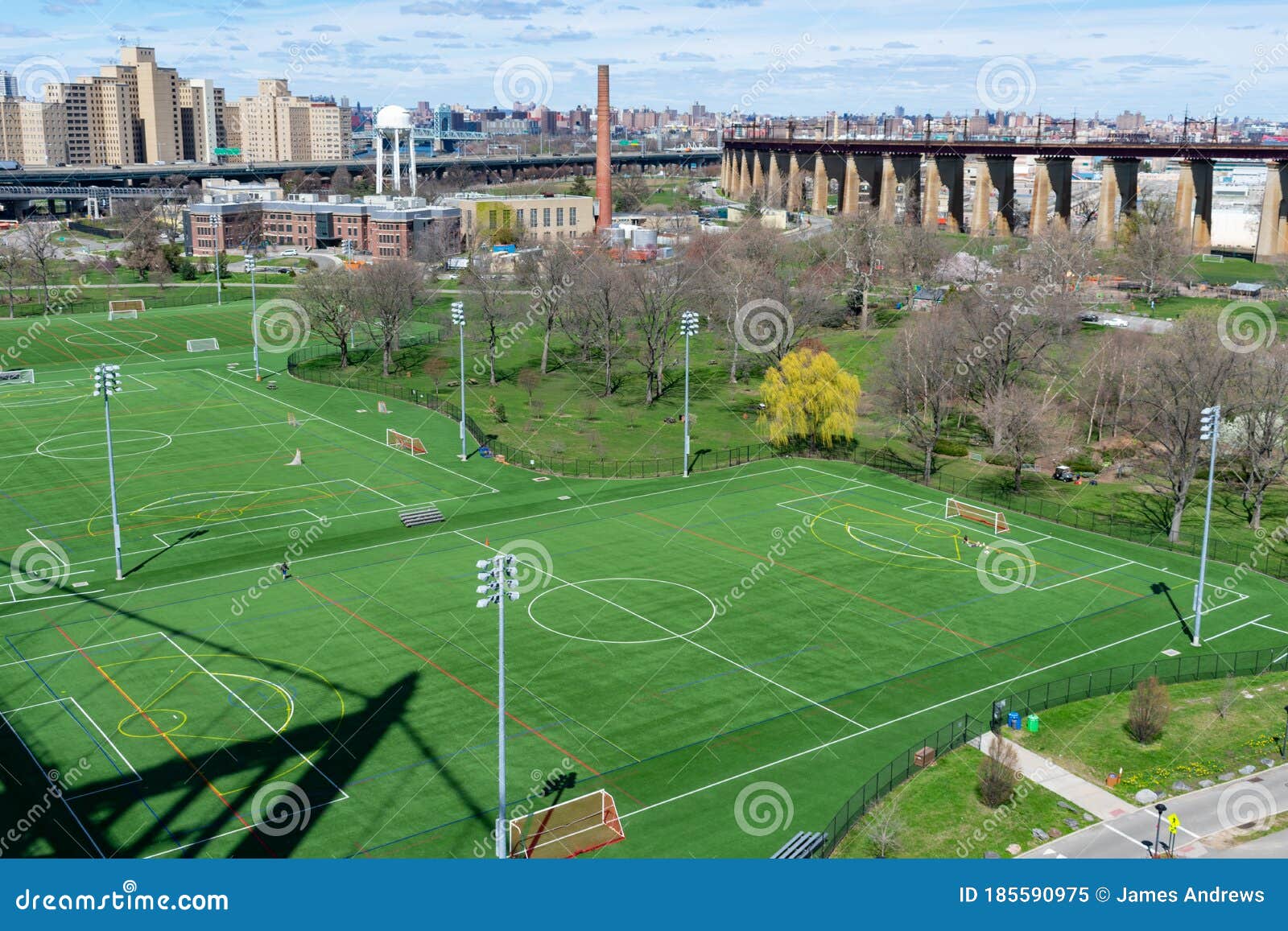 Empty Athletic Fields and Parks on Randalls and Wards Islands in New ...