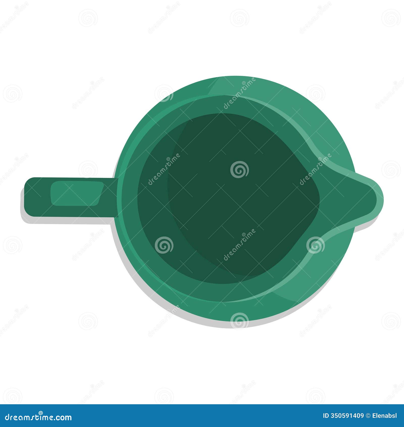 Empty green jug top view stock illustration. Illustration of object ...