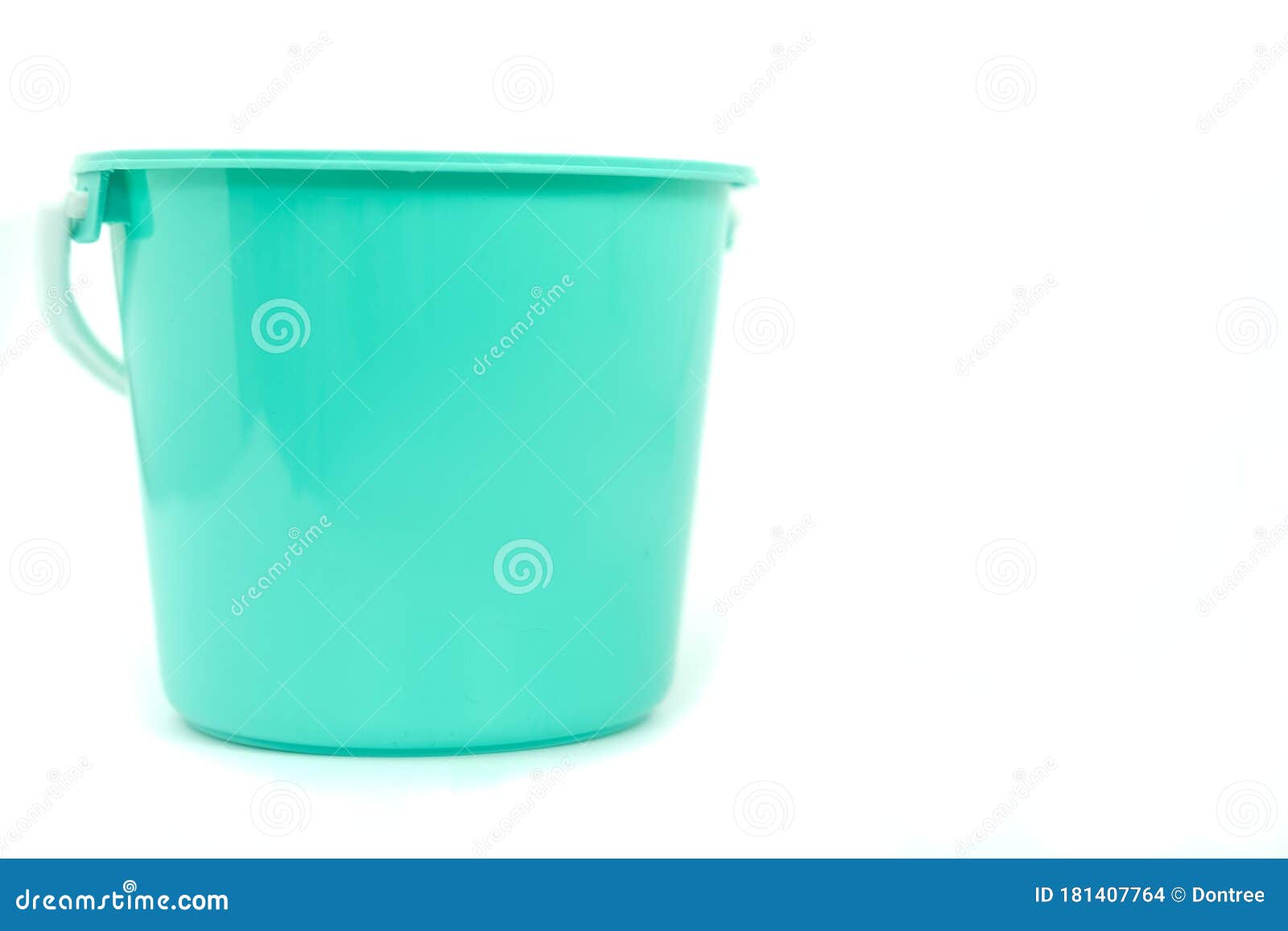 Empty green plastic bucket stock photo. Image of closeup - 181407764