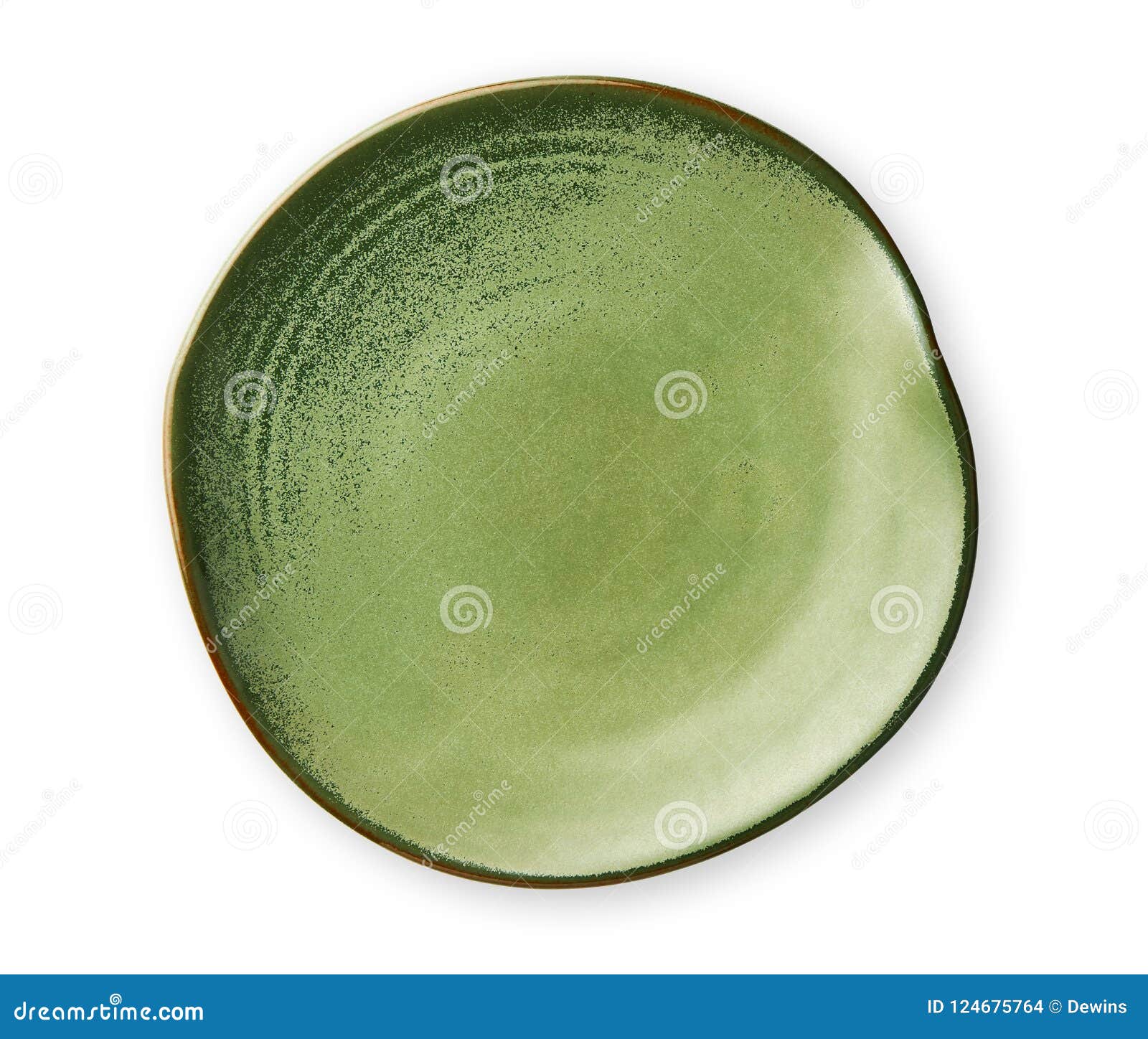 Empty Green Plate with Wavy Edge, Frilled Plate in Wavy Pattern, View ...
