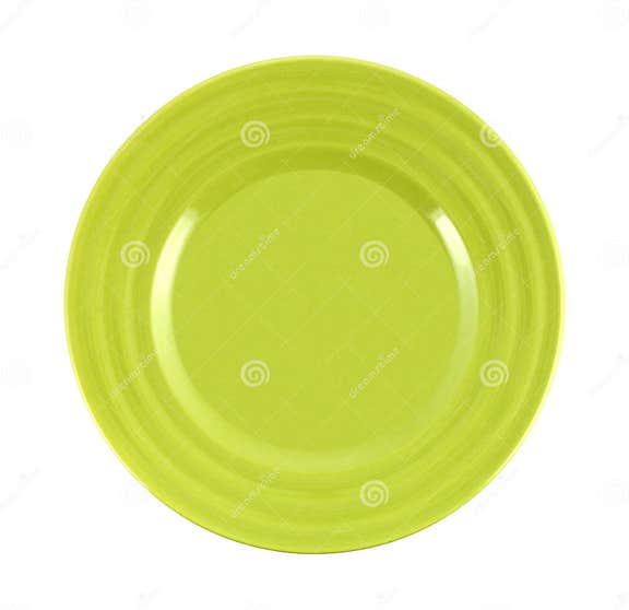 Empty Green Plate on White Background Stock Photo - Image of appetizer ...