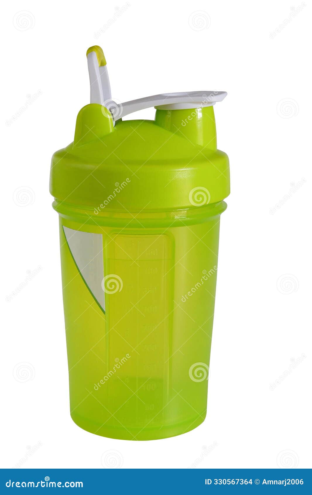 Empty Green Shaker Bottle with Metallic Ball on White Stock Photo ...