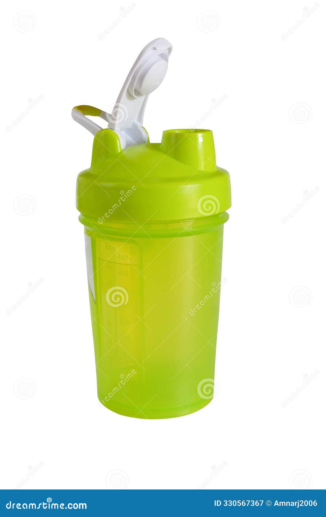 Empty Green Shaker Bottle with Metallic Ball on White Stock Image ...