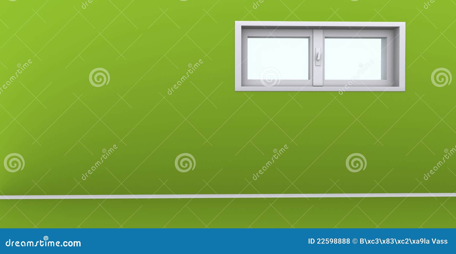 Empty Green Wall With Windows Stock Photography | CartoonDealer.com ...