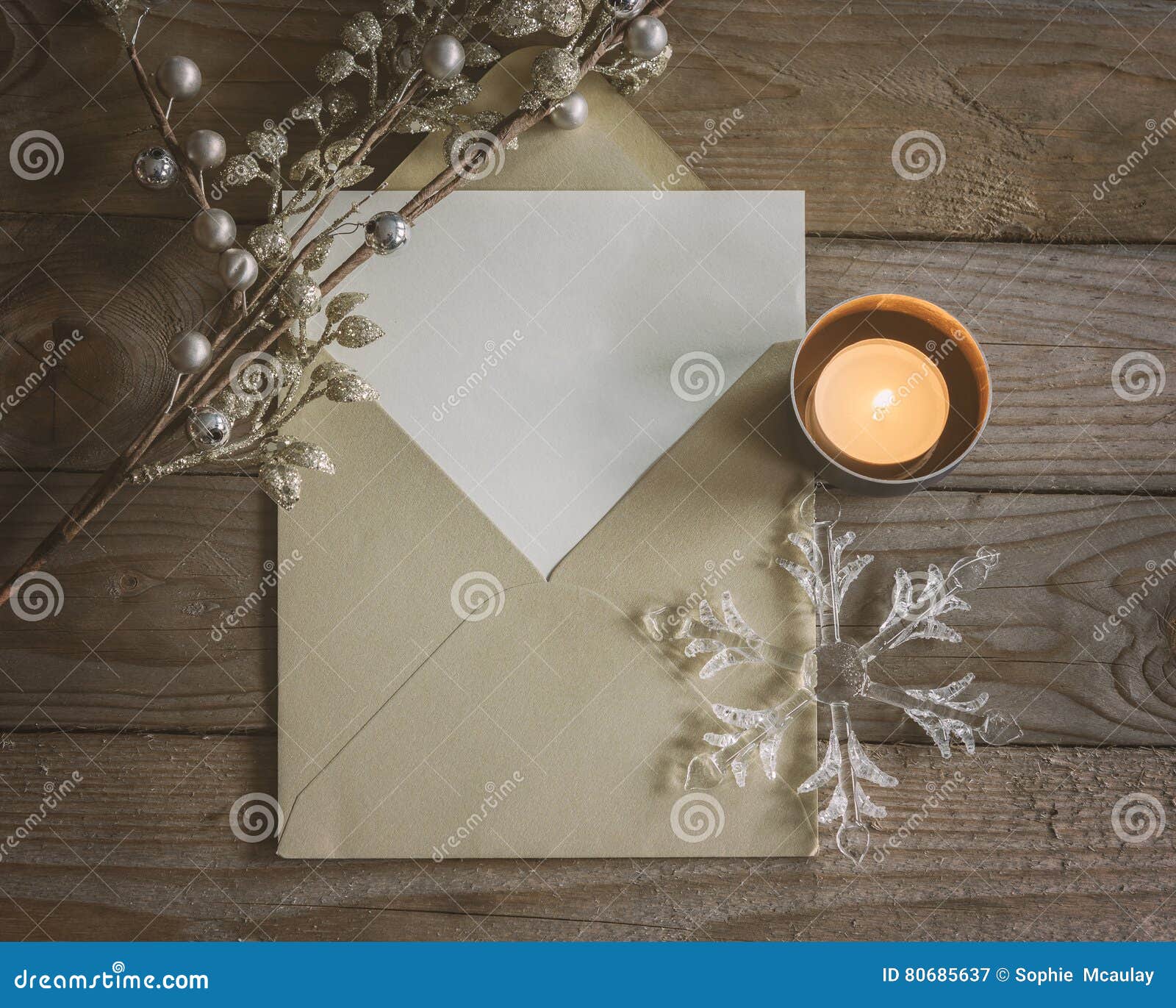 Empty Greeting Card and Envelope Mockup Stock Image - Image of birthday ...