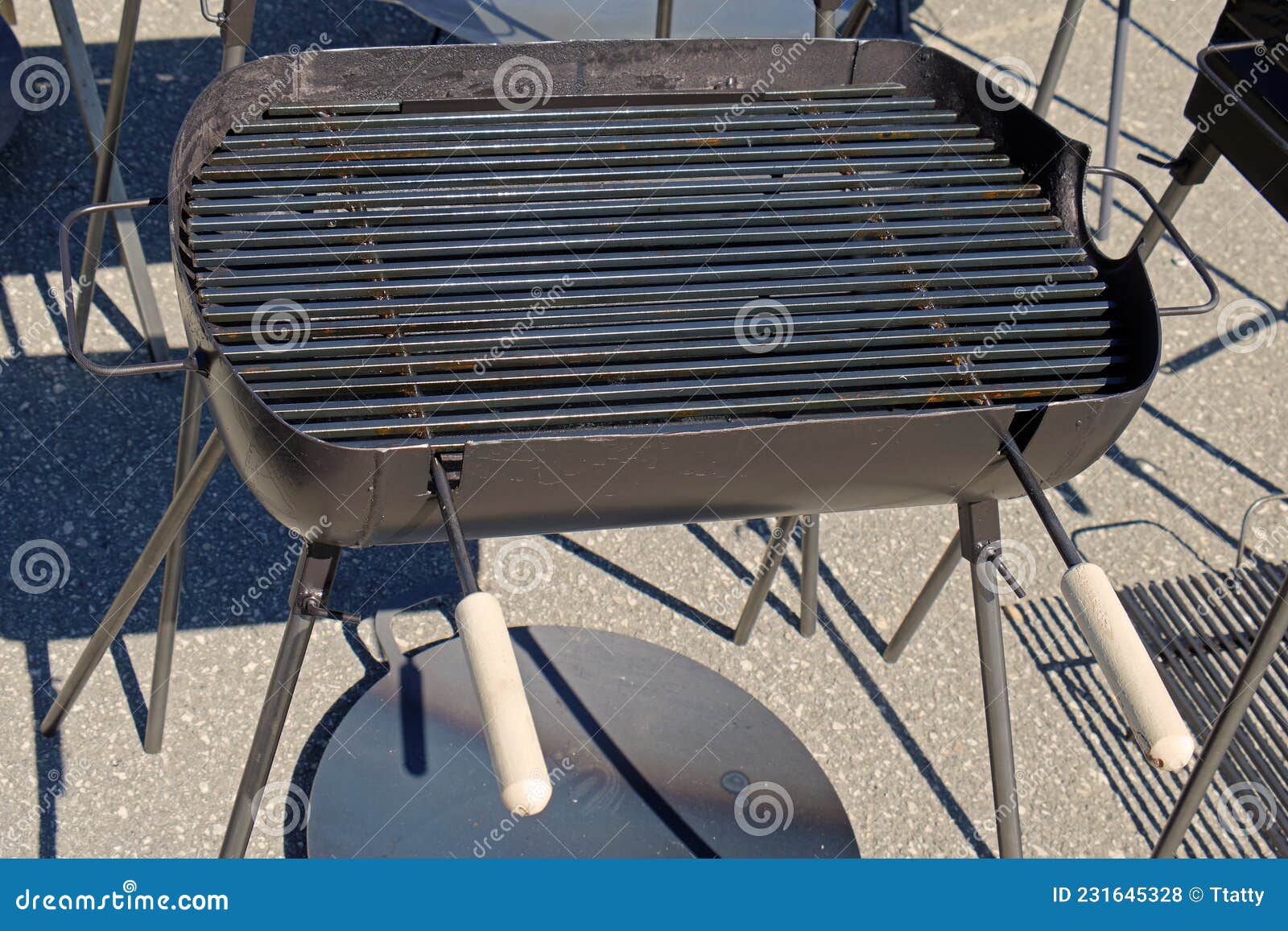 Empty grill panel outdoors stock photo. Image of metal - 231645328