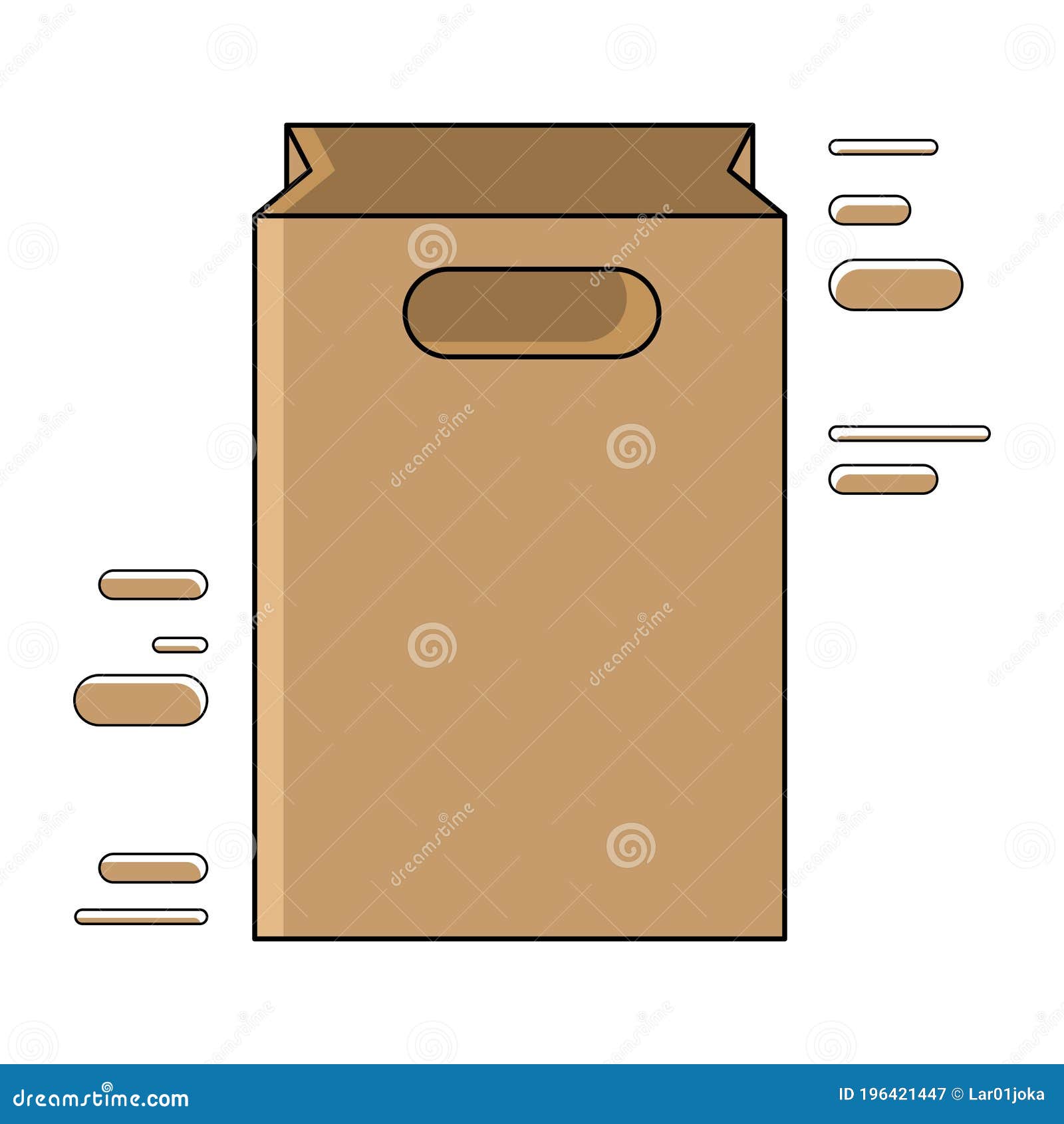 Empty grocery bag icon stock vector. Illustration of store - 196421447