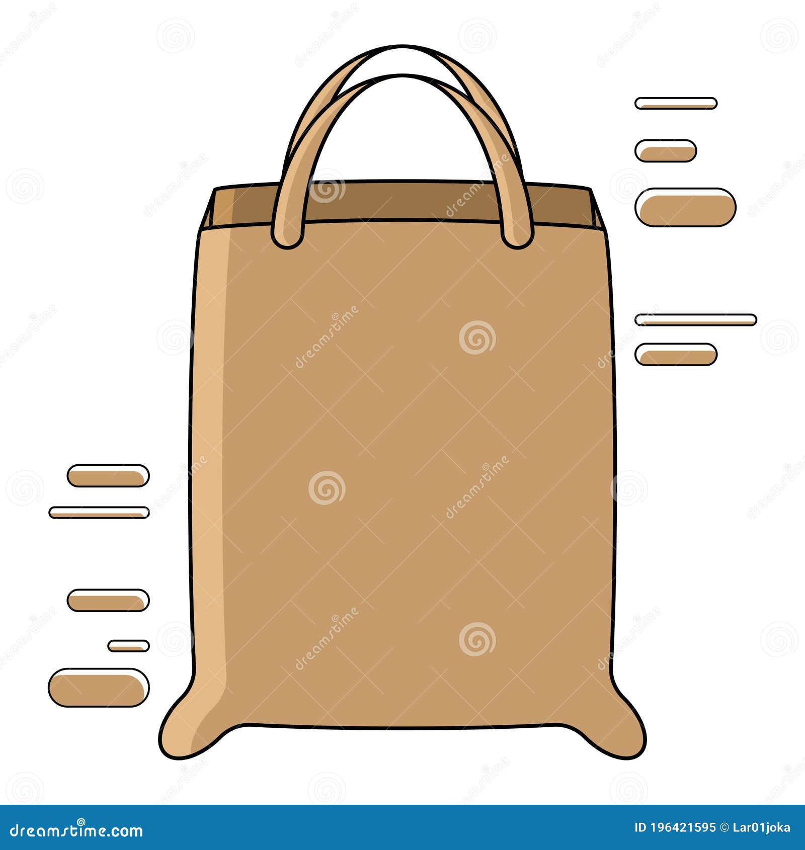 Empty grocery bag icon stock vector. Illustration of isolated - 196421595