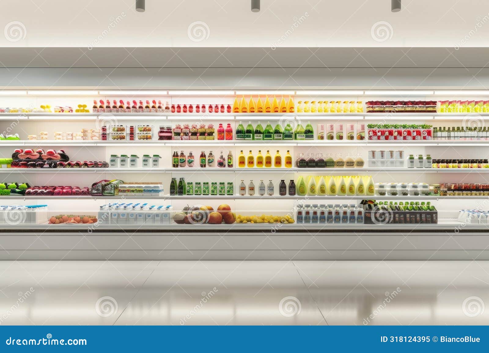 An Empty Grocery Store with Full Shelves AIG51A Stock Image - Image of ...