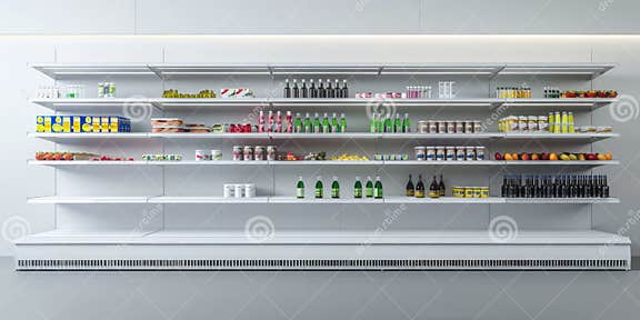 An Empty Grocery Store Shelf AIG51A Stock Photo - Image of keywordaisle ...