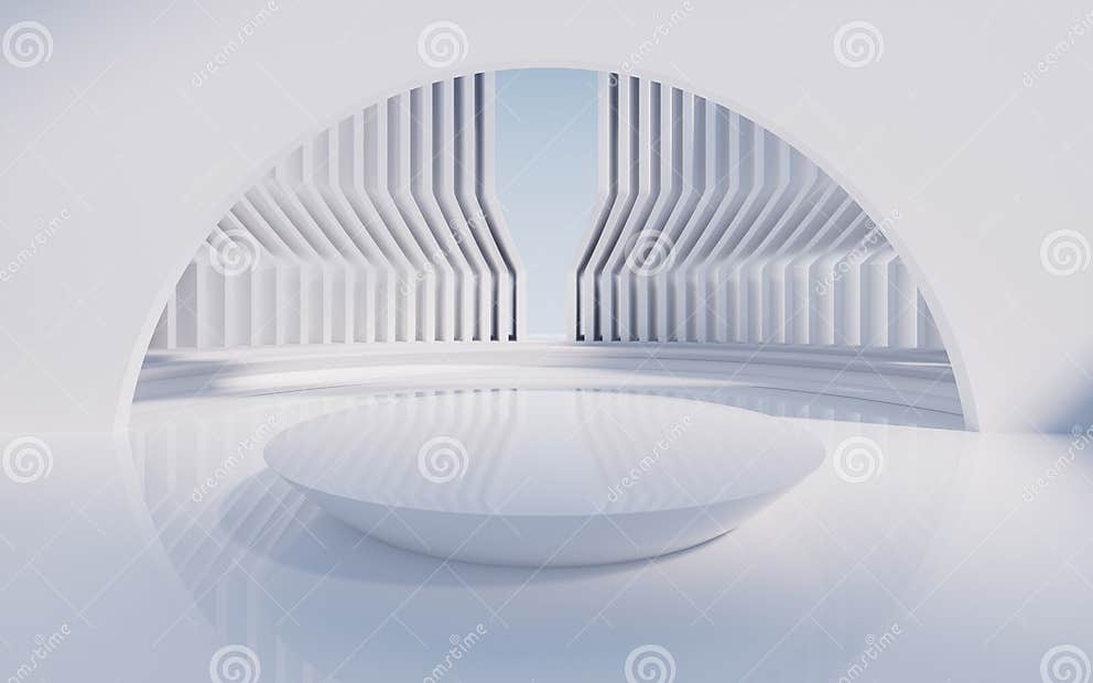 Empty Ground with Creative Geometric Structure Background, 3d Rendering ...