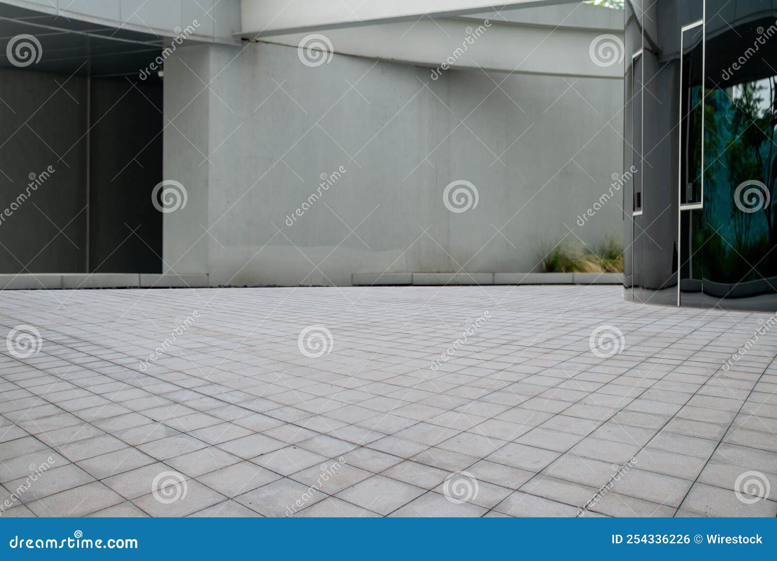 Empty Ground Floor in Front of a Modern Architecture Exterior. Stock ...