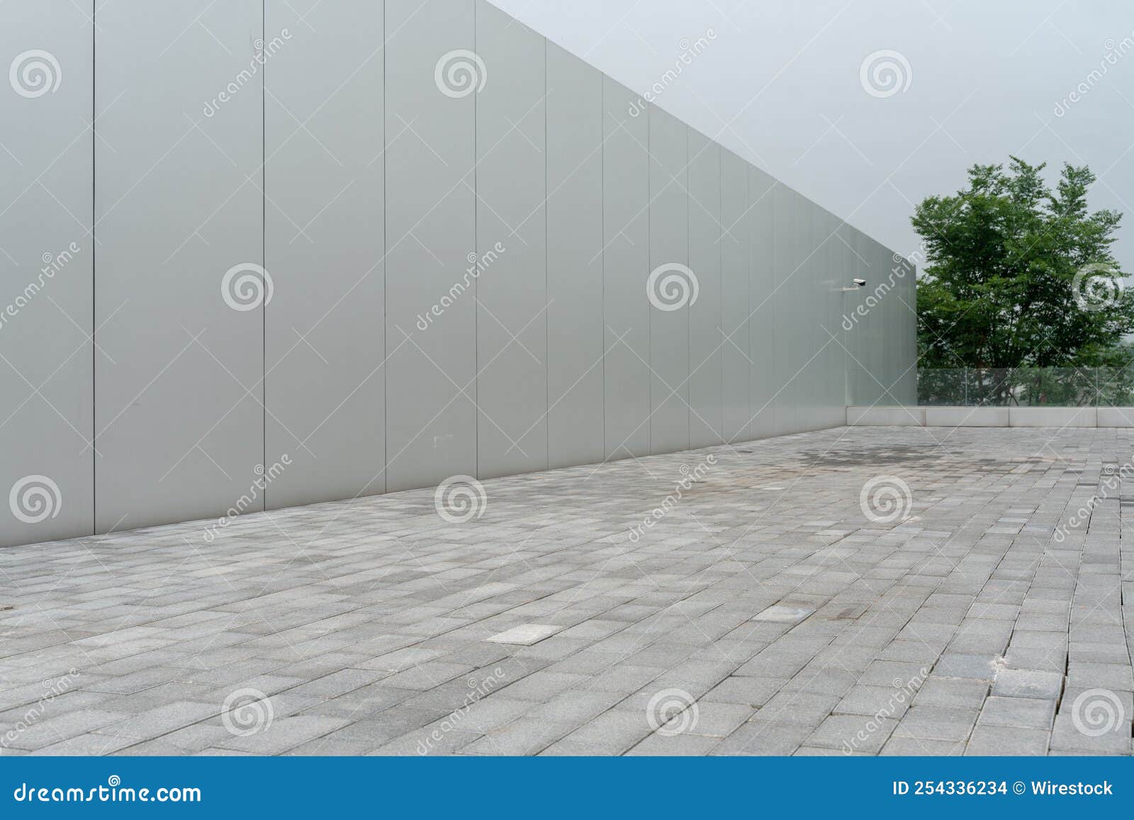 Empty Ground Floor in Front of a Modern Architecture Exterior. Stock ...