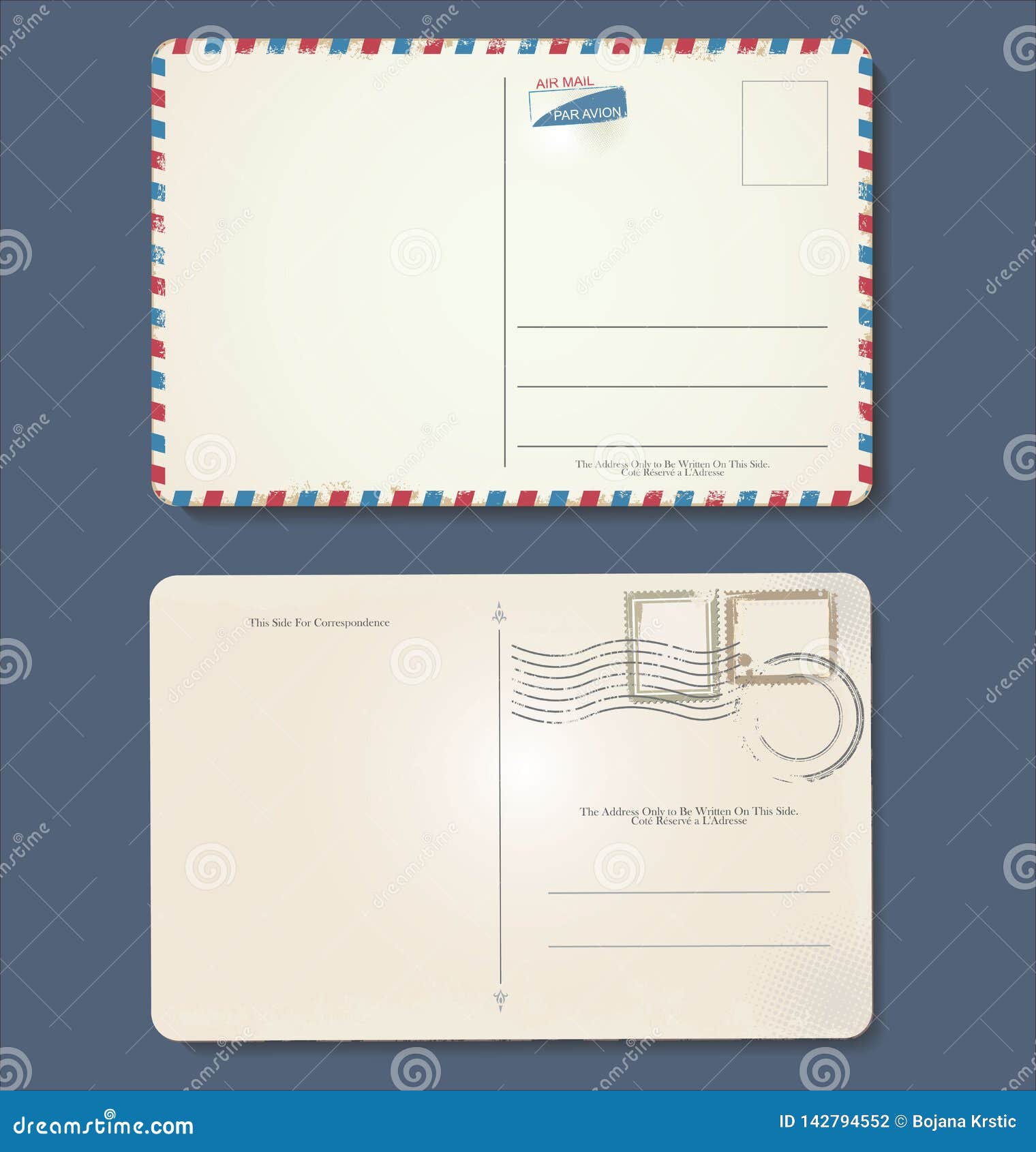 Empty Grunge Post Card Retro Vintage Design Stock Illustration ...