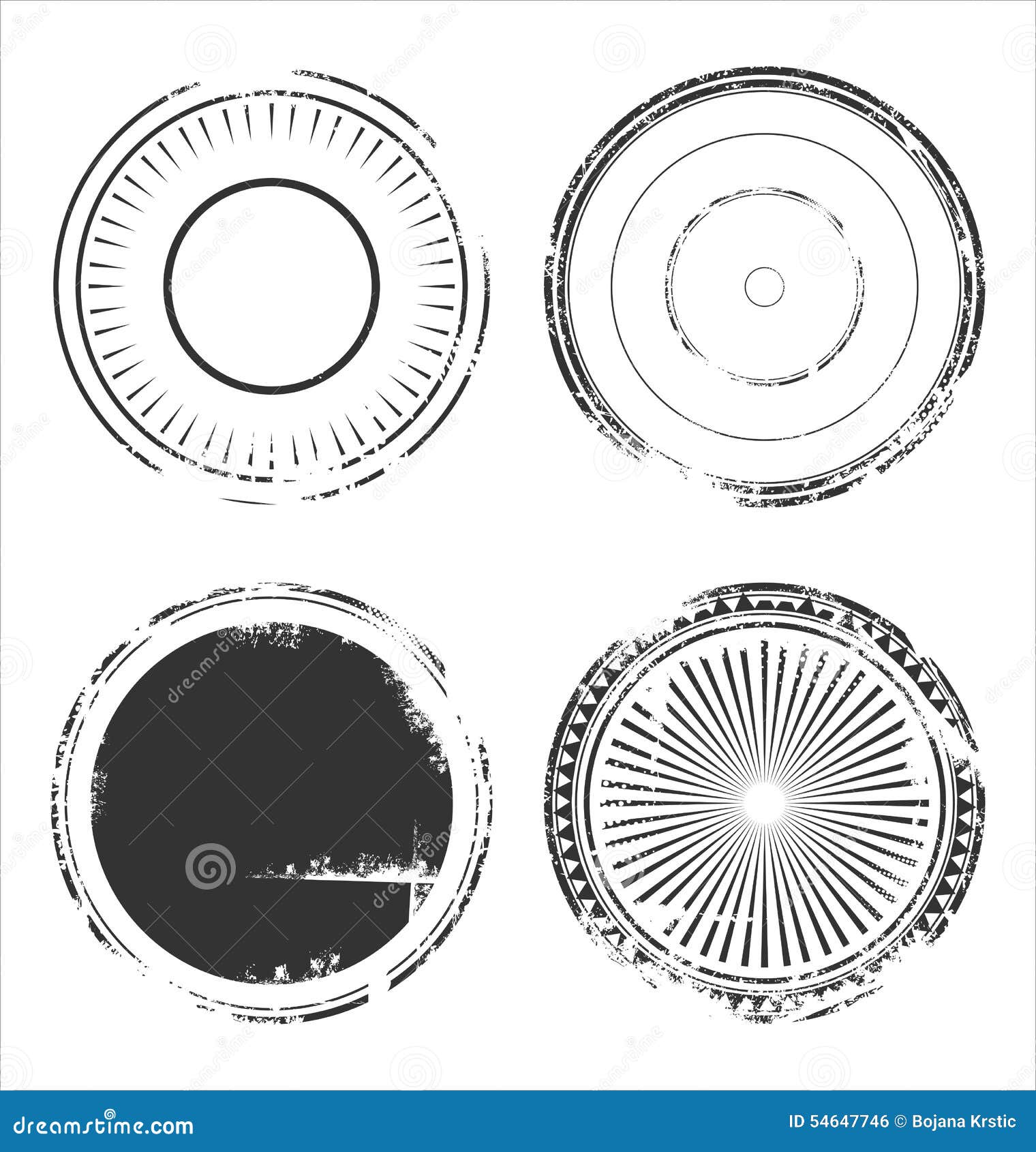 Empty Grunge Rubber Stamp Collection Stock Illustration - Illustration ...