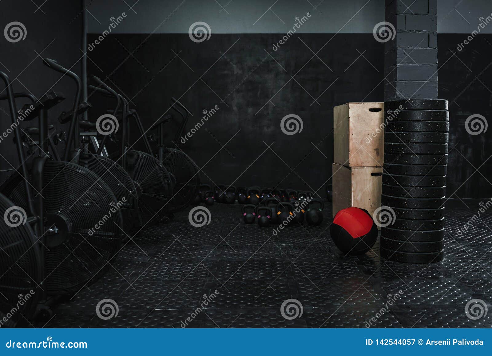Empty Gym with Crossfit Equipment Stock Image - Image of cross, fitness ...