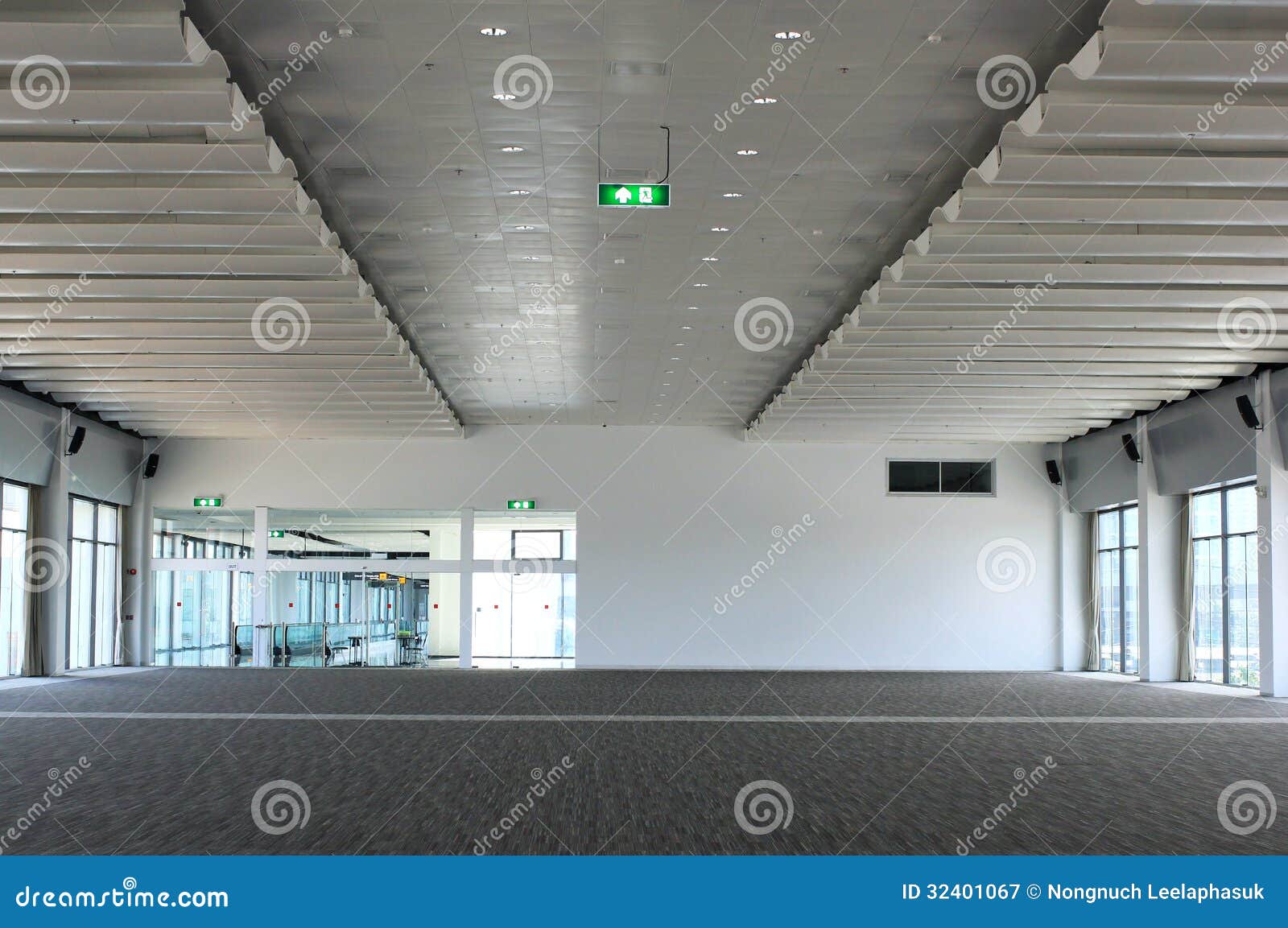 Empty Hall of Business Building Stock Image - Image of floor, door ...