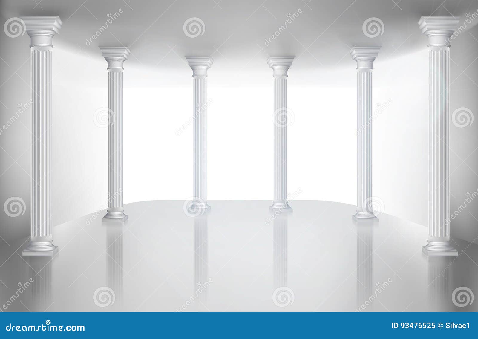 Empty Hall with Column. Vector Illustration. Stock Vector ...