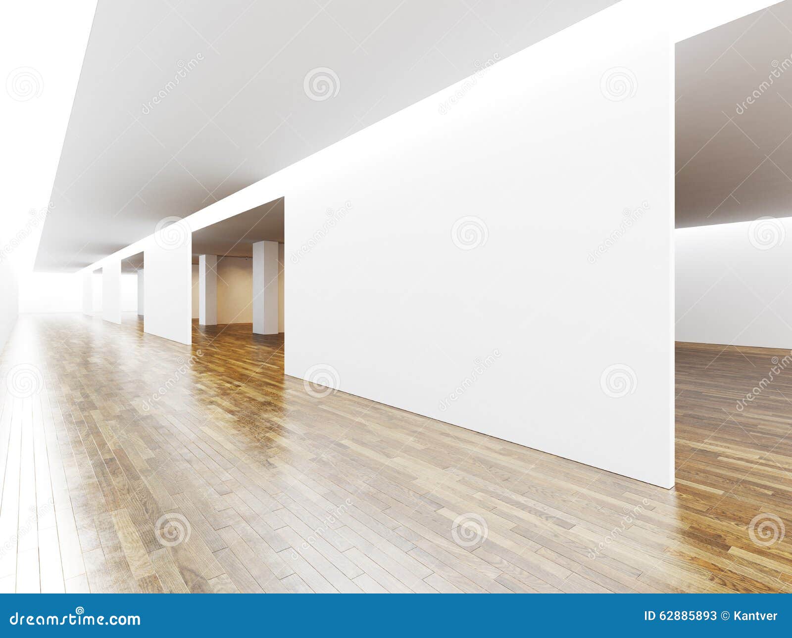 Empty Hall for Exhibit in Gallery, Wooden Floor Stock Image - Image of ...