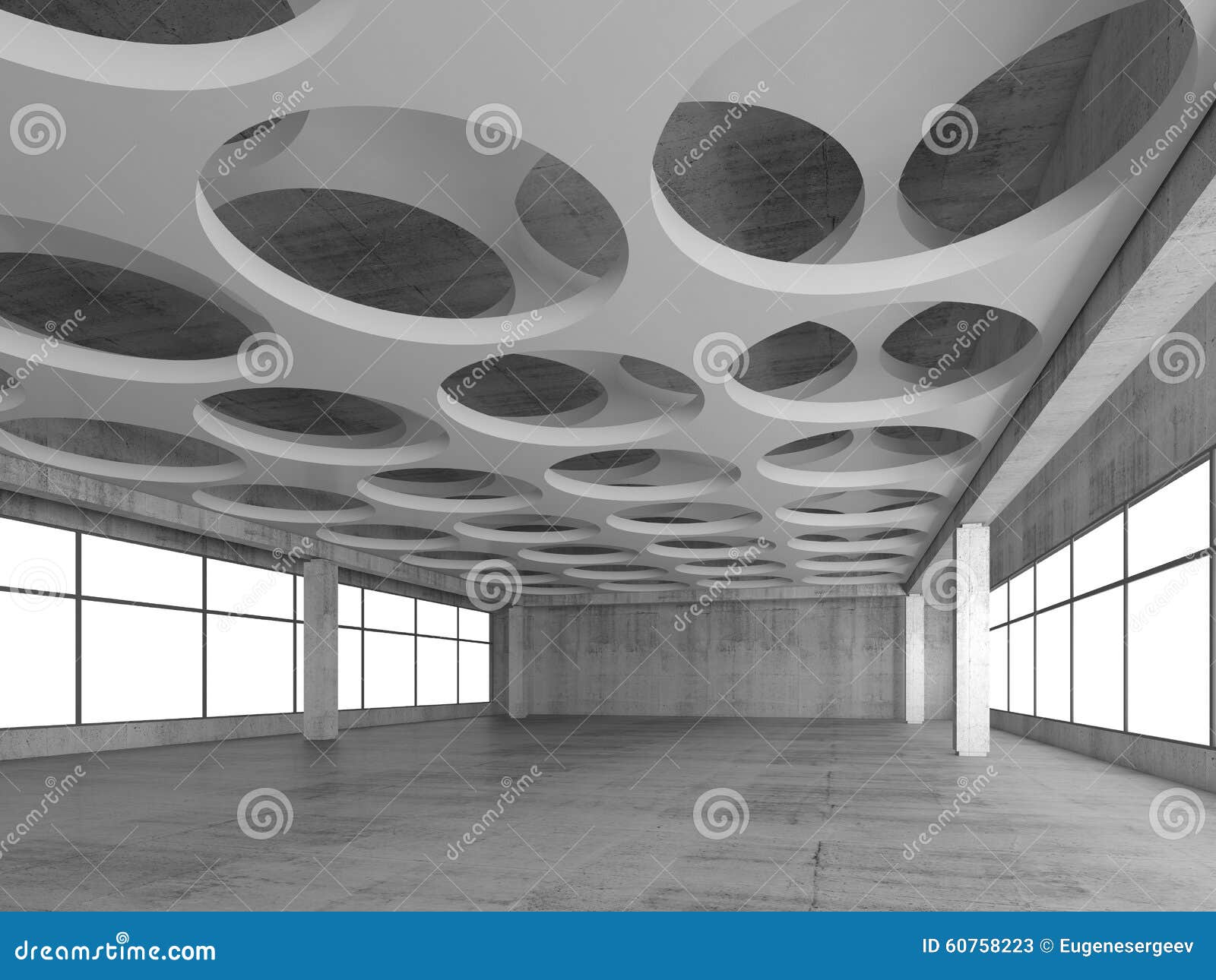Empty Hall Interior Background, 3d Render Stock Illustration ...