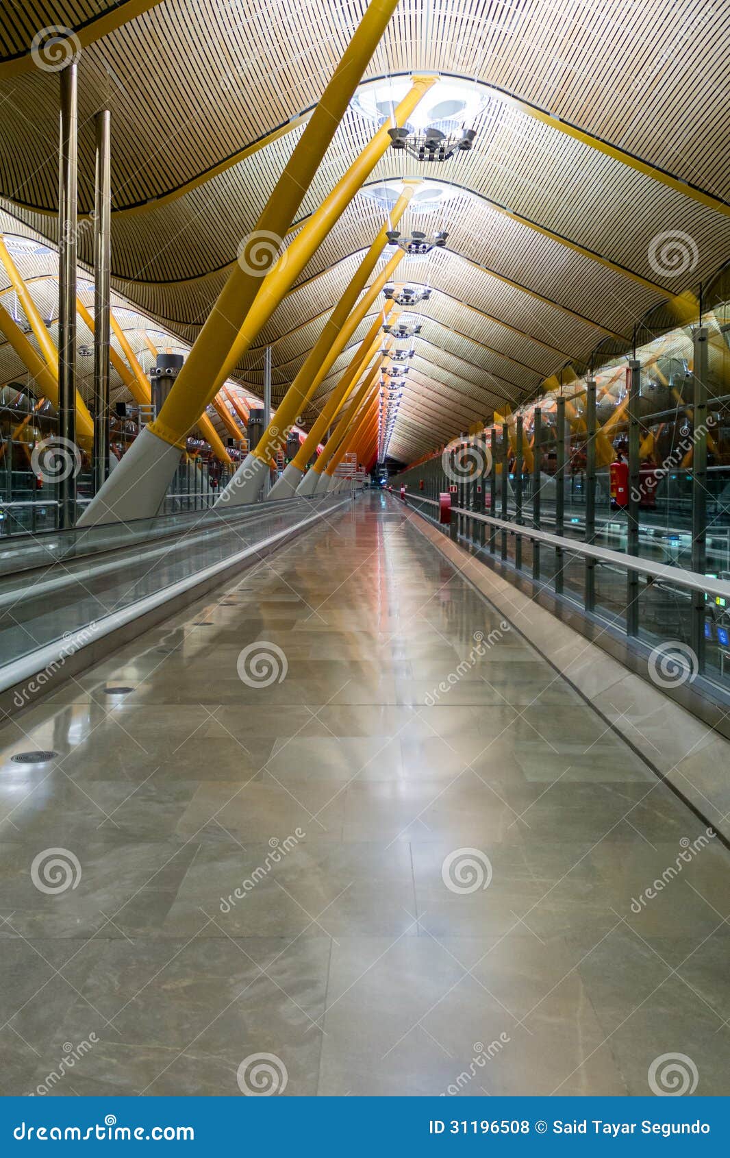 Illuminated Travelator And Directional Signs Stock Photography ...