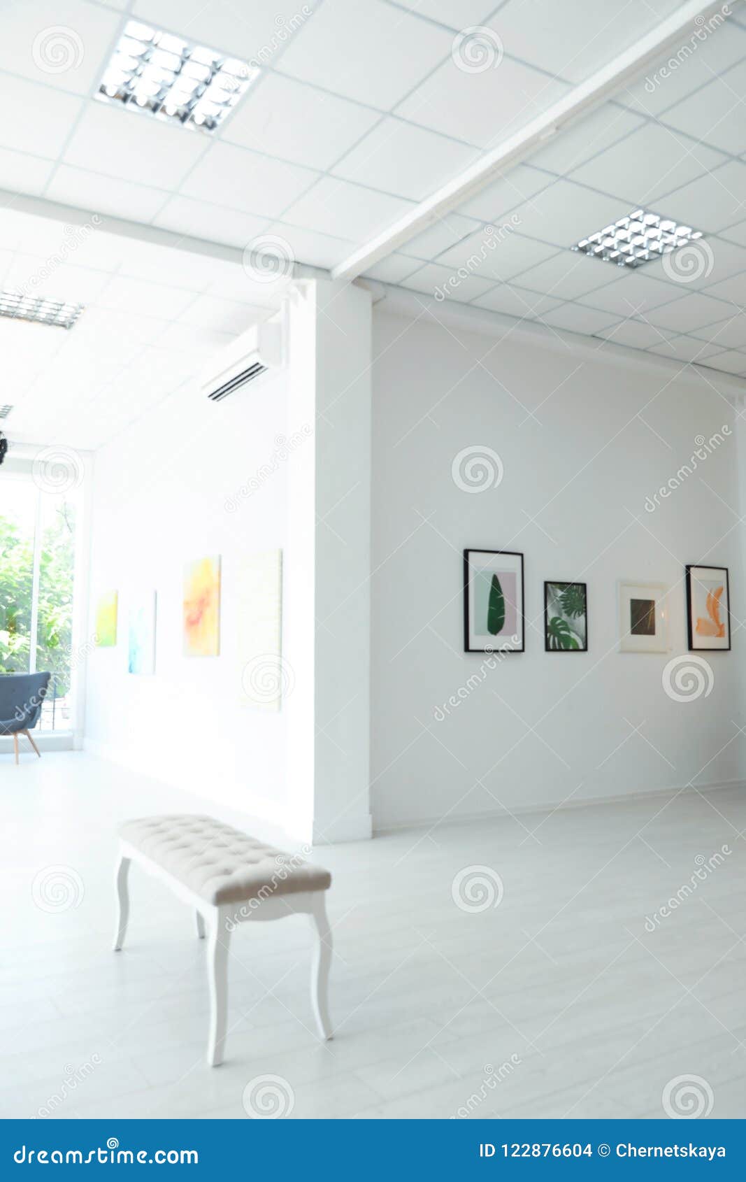Empty Hall of Modern Art Gallery Editorial Stock Image - Image of stand ...