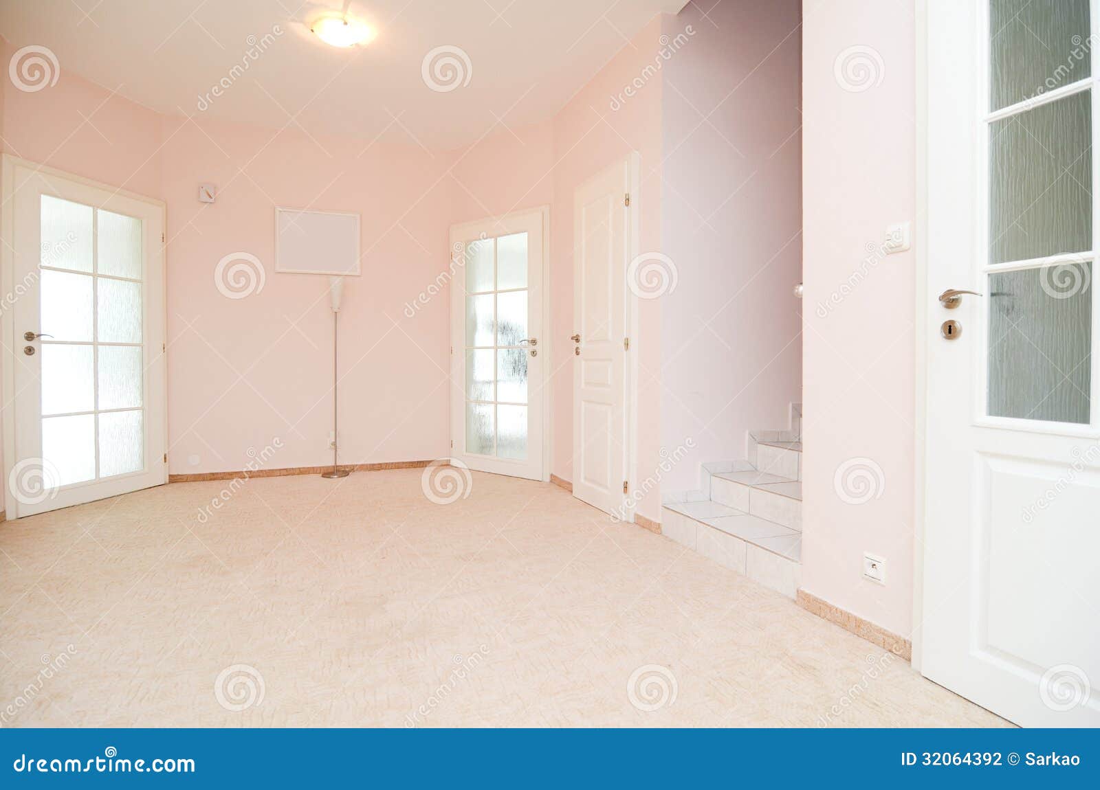 Empty hall stock photo. Image of indoor, lamp, hall, pink - 32064392